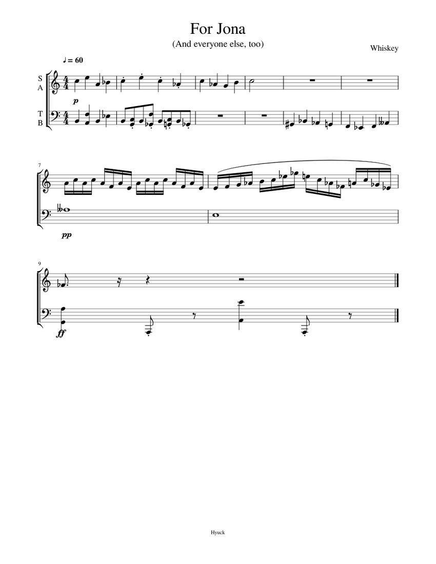 For Jona Sheet music for Female, Male (Choral) | Musescore.com