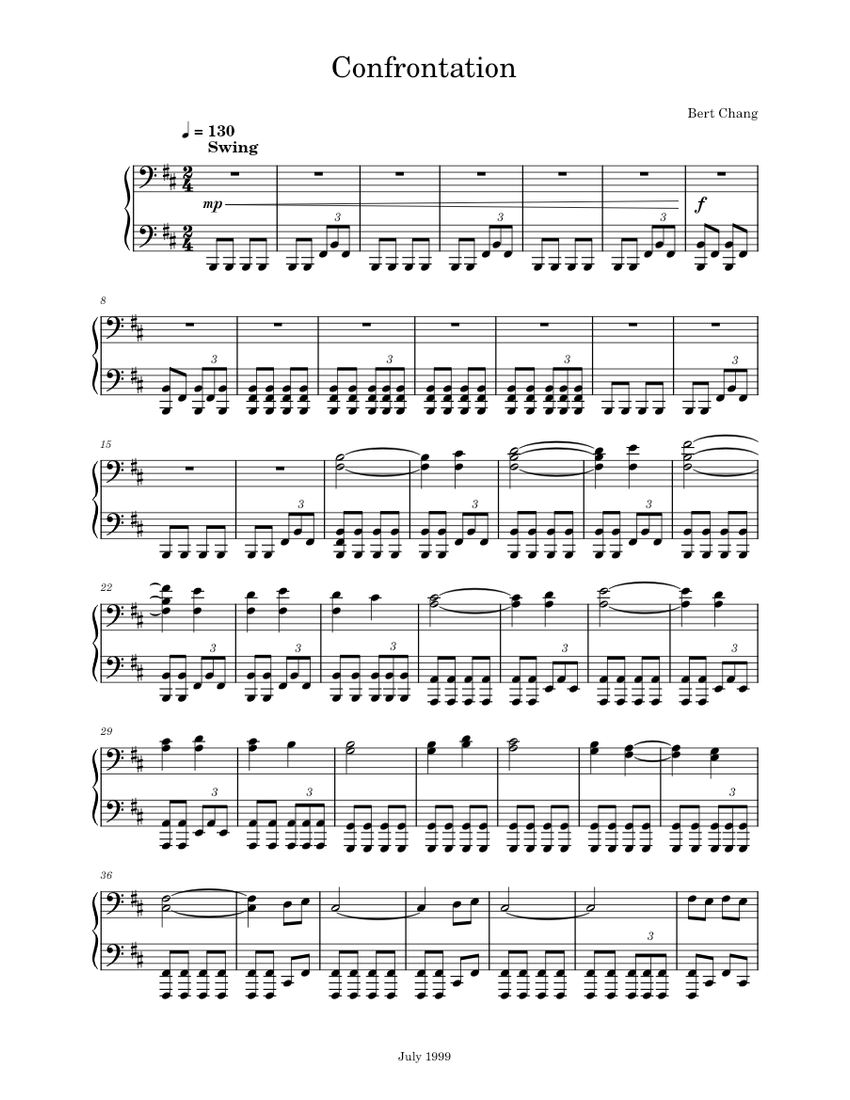 Confrontation Sheet Music for Piano (Solo) | MuseScore.com