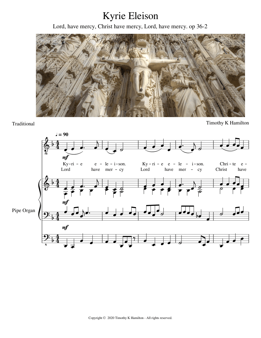 Kyrie Eleison Sheet music for Organ, Vocals (Mixed Duet) | Musescore.com