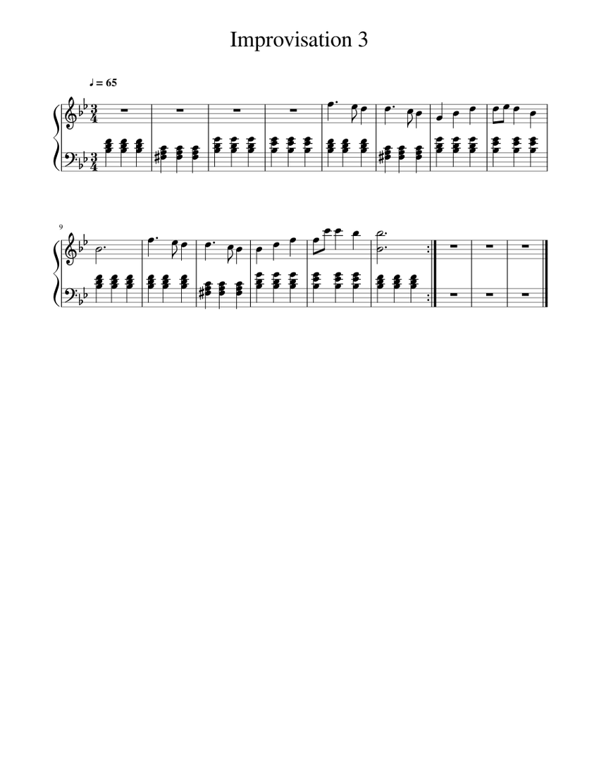 Improvisation 3 Sheet music for Piano (Solo) Easy | Musescore.com