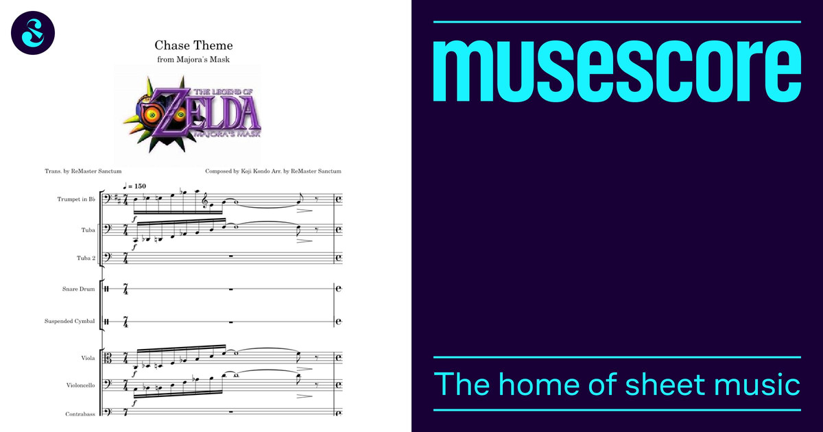 Chase Theme - Majora's Mask – Koji Kondo Sheet music for Tuba, Viola ...
