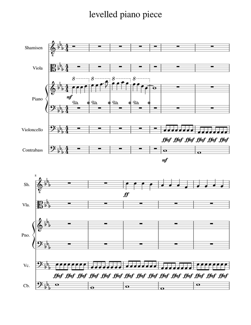 Staggered Sheet music for Piano, Contrabass, Viola, Cello & more ...