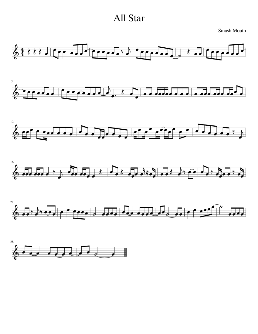 All Star just trumpet Sheet music for Trumpet in b-flat (Solo ...
