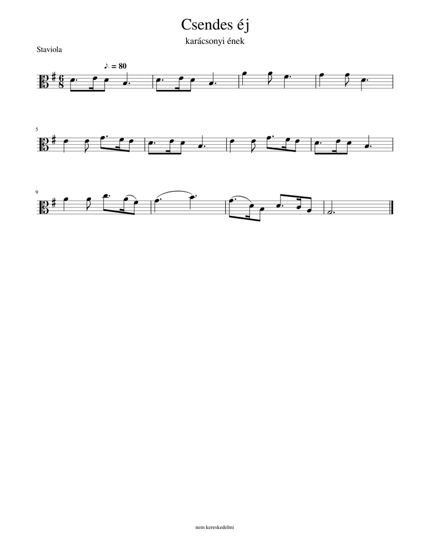 Csendes_éj2 Sheet music for Viola (Solo) | Musescore.com