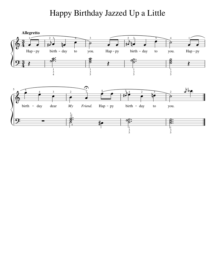 Happy Birthday Easy Piano Jazzed Up Sheet music for Piano (Solo ...