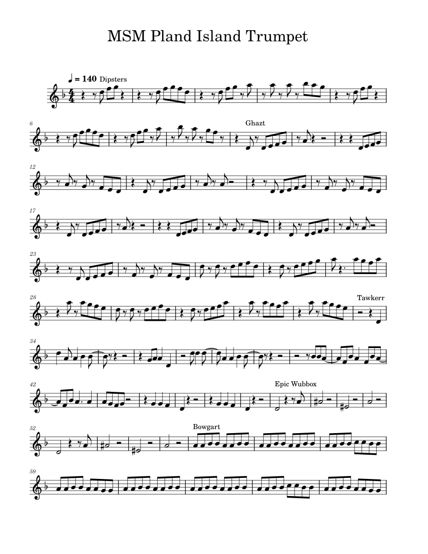 MSM Pland Island Trumpet Sheet music for Trumpet in b-flat (Solo ...