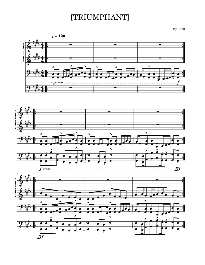 [TRIUMPHANT] by TDL Sheet music for Piano (Mixed Ensemble) | Musescore.com