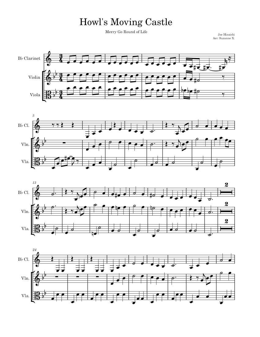 Howl's Moving Castle – Joe Hisaishi Howl's Moving Castle Sheet music ...