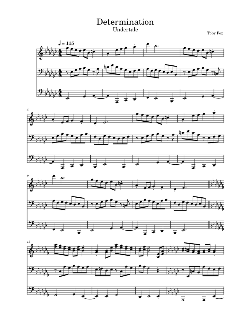 Determination Sheet music for Piano (Mixed Trio) | Musescore.com