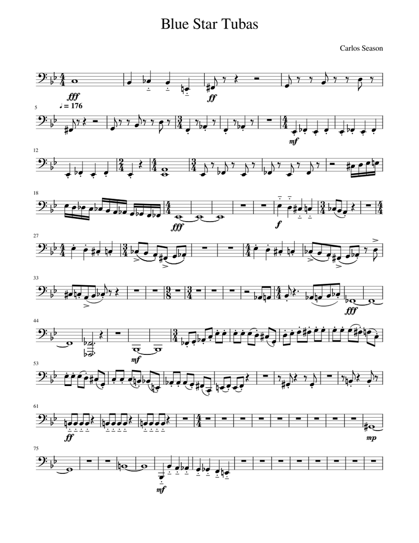 blue star tubas Sheet music for Tuba (Drum Corps (Modern)) | Musescore.com