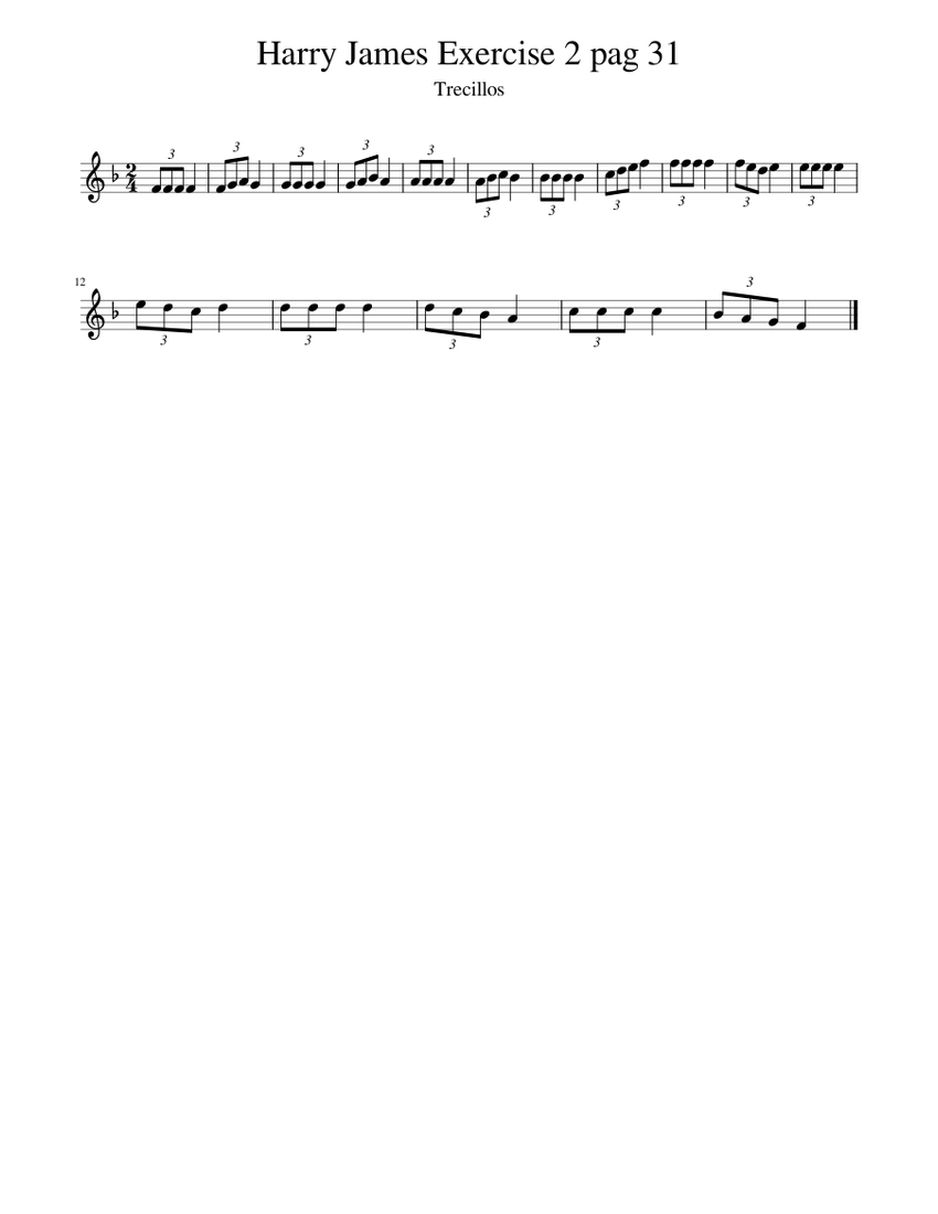 Harry James Exercise 2 pag 31 Sheet music for Trumpet in b-flat (Solo ...