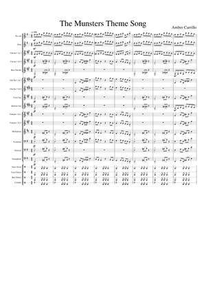 The Munsters Theme Sheet Music for Trombone, Euphonium, Tuba, Flute ...