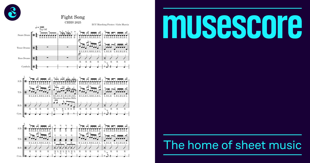 Fight Song – Gabe Murcia Sheet Music for Tuba, Synthesizer, Trumpet ...