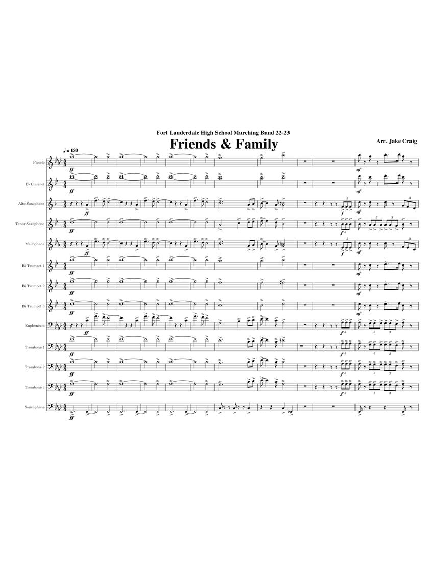 Friends and Family Friends__Family Sheet music for Trombone, Euphonium, Mellophone, Flute ...