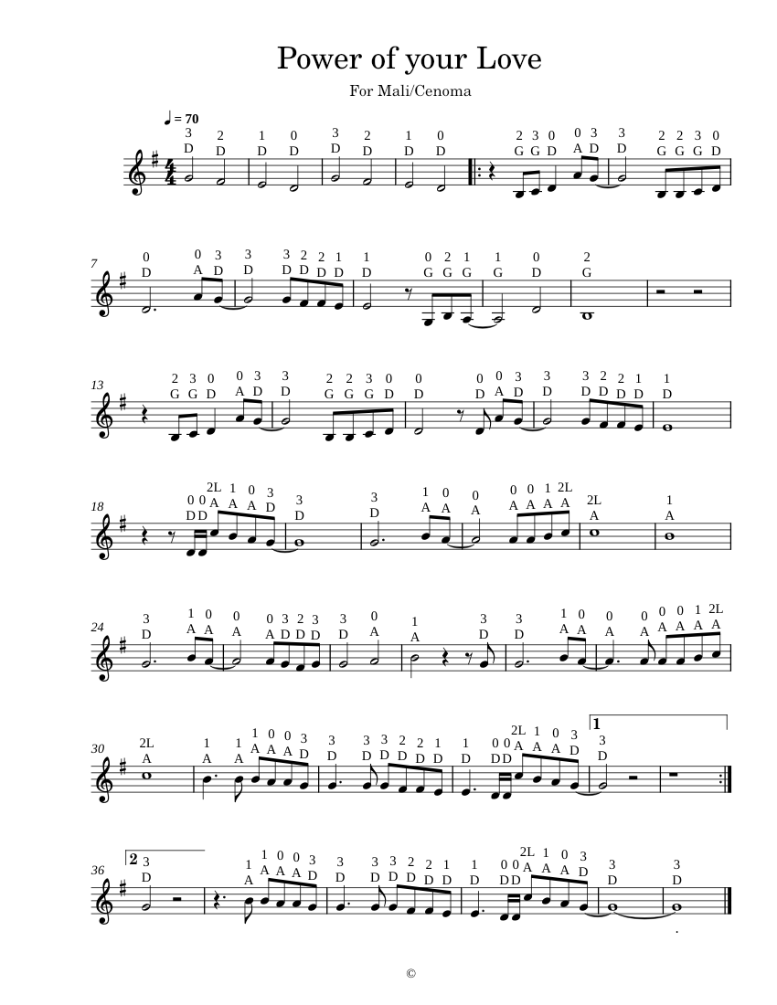 Power of your Love Sheet Music for Violin (Solo) | MuseScore.com