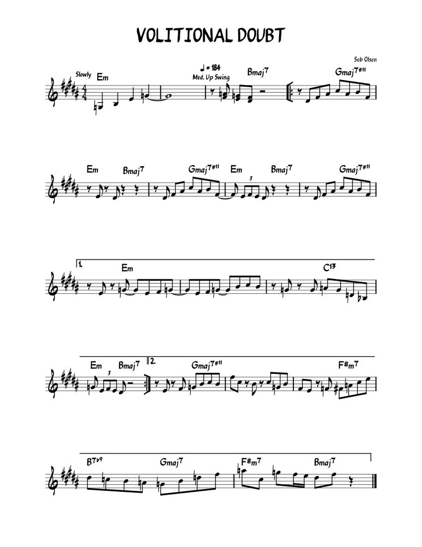 Volitional Doubt Sheet music for Piano (Solo) Easy | Musescore.com