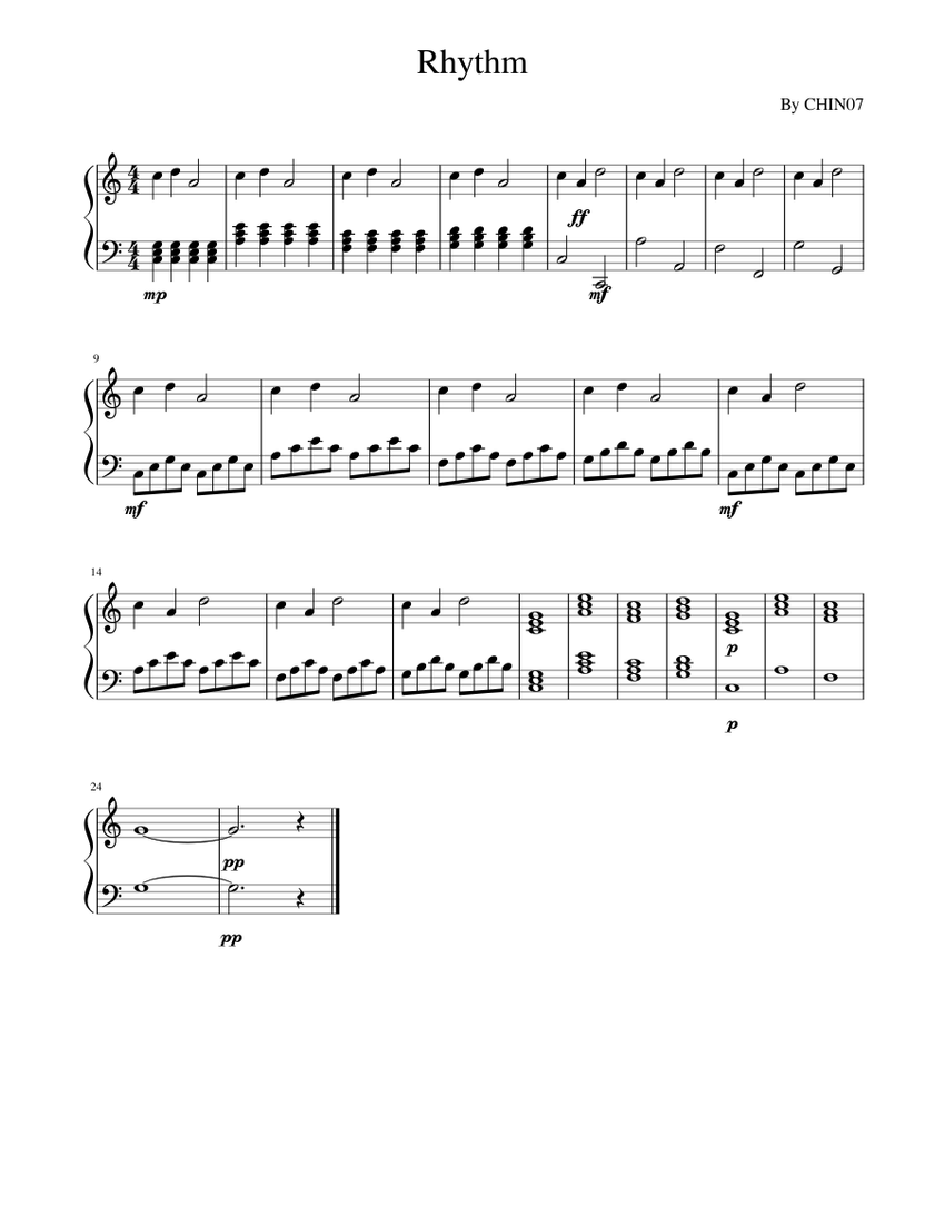 Rhythm Sheet music for Piano (Solo) Easy | Musescore.com