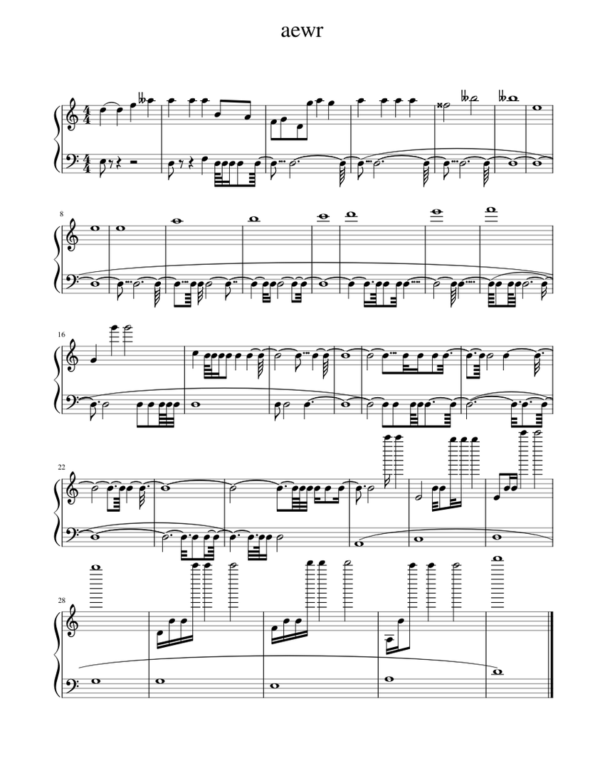 defgecd Sheet Music for Piano (Solo) Easy | MuseScore.com