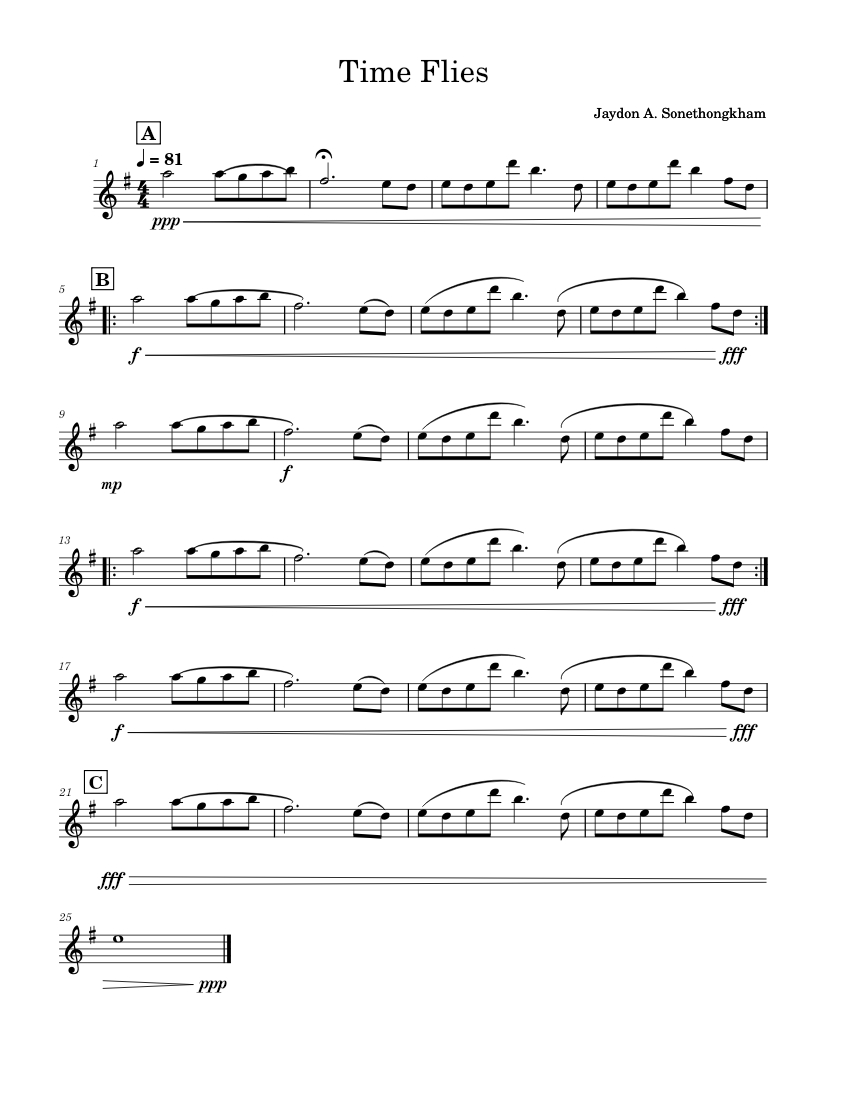 Time Flies - Luv.ly - Flute - piano tutorial