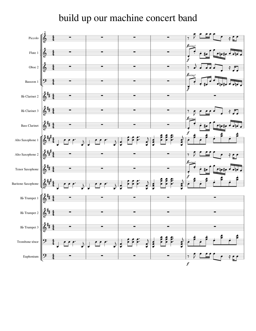 Build up our machine Sheet music for Euphonium, Trombone tenor, Flute ...