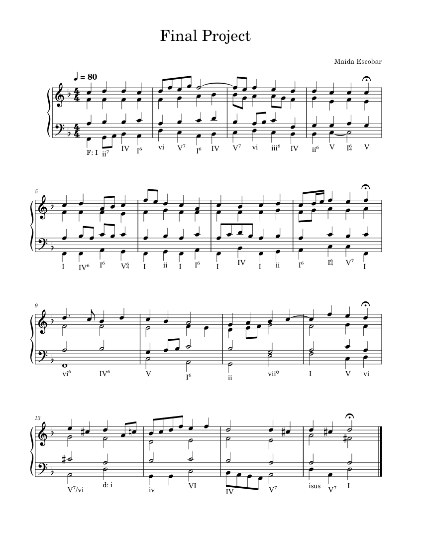 Final Project Theory I Sheet music for Vocals (Solo) | Musescore.com