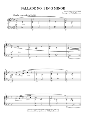 Chopin - Ballade no. 1 in G minor Op. 23 Sheet Music for Piano (Solo ...