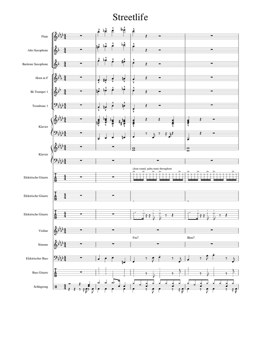 Street Life Sheet Music and Tab with Chords for Piano, Trombone, Vocals ...