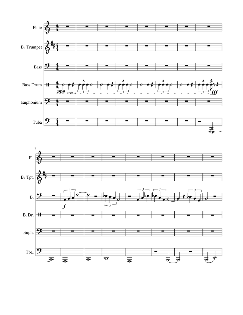 The_Cold_North_Band Version Sheet music for Bass voice, Euphonium, Tuba ...