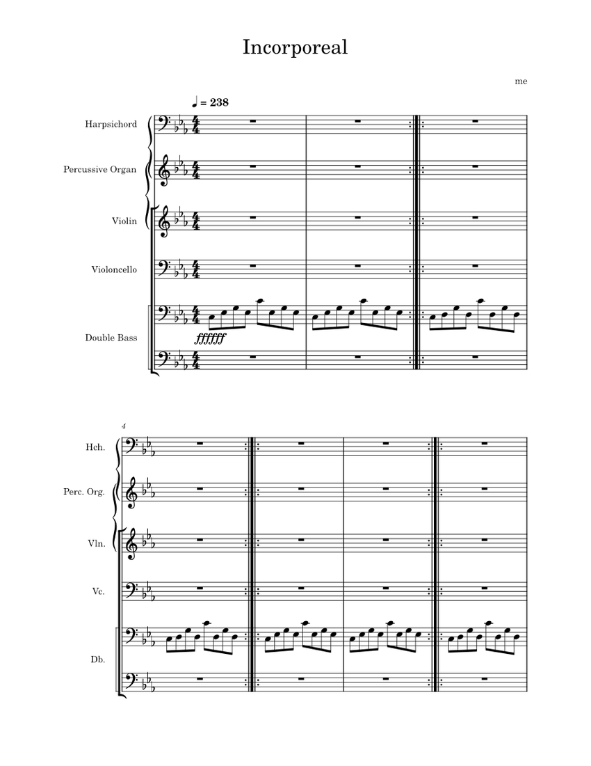 Incorporeal Sheet music for Harpsichord, Organ, Contrabass, Violin ...
