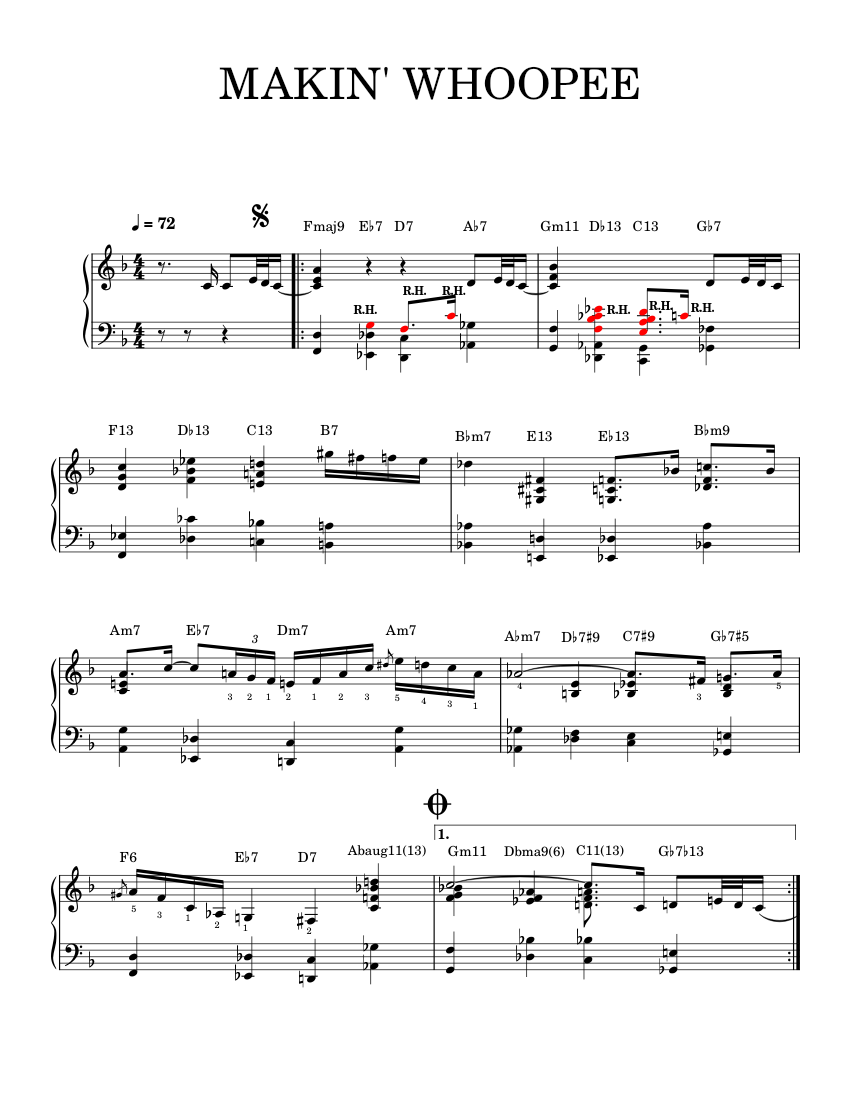 Makin whoopie – Eddie Cantor Sheet music for Piano (Solo) | Musescore.com