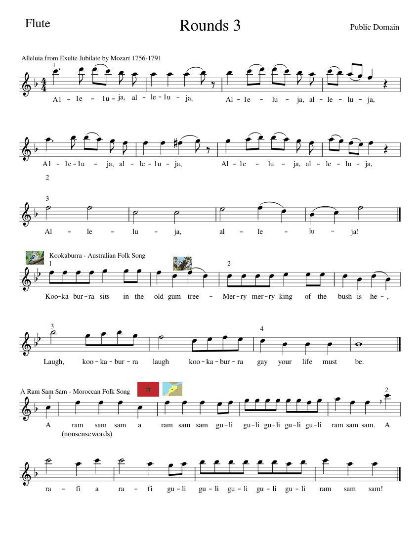 Rounds 3 Flute Sheet music for Flute (Solo) | Musescore.com