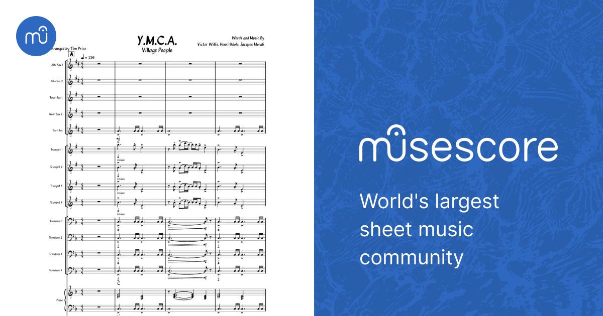 YMCA – Village People Sheet Music with Chords for Piano, Trombone ...