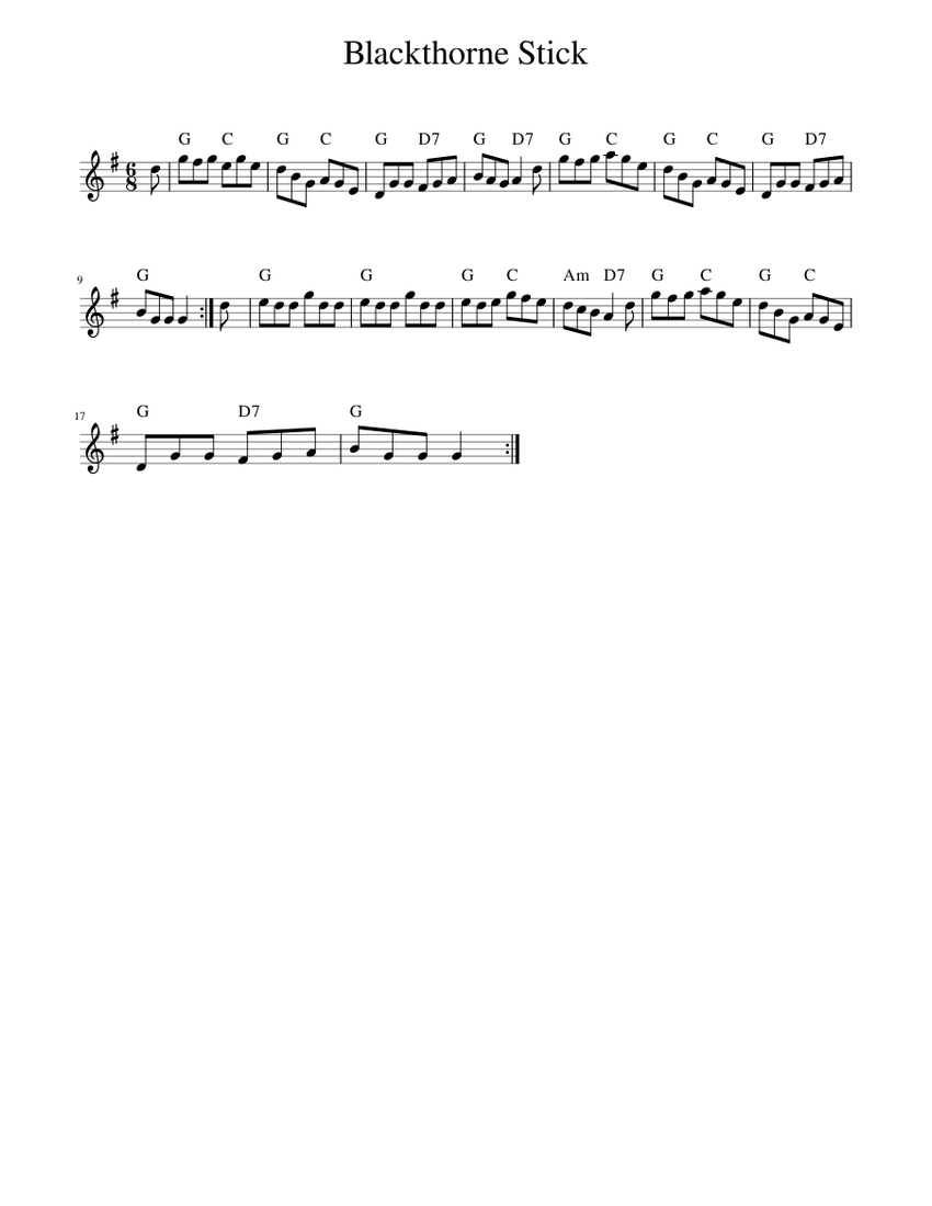Blackthorne Stick Sheet music for Piano (Solo) | Musescore.com