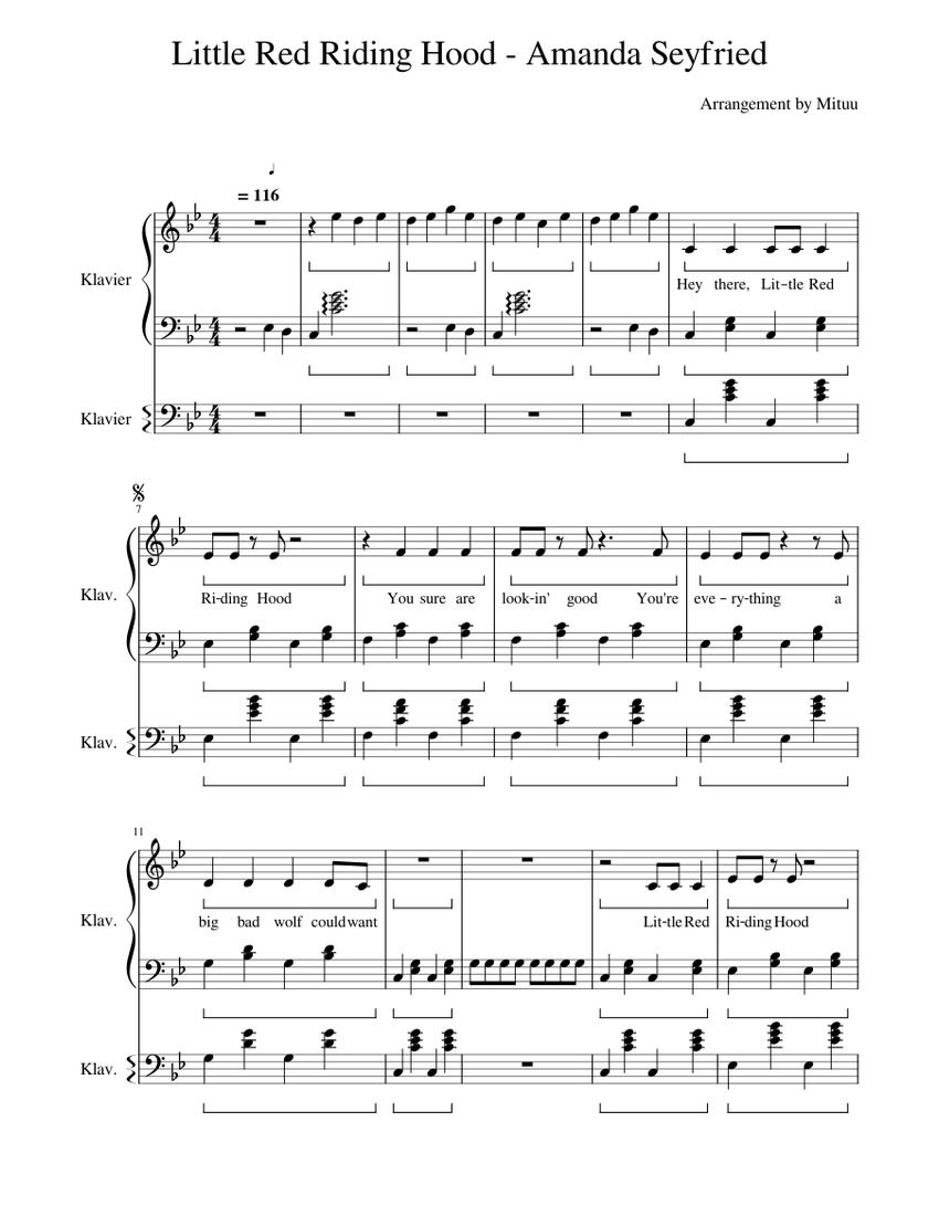 Little Red Riding Hood Sheet Music for Piano (Solo) | MuseScore.com