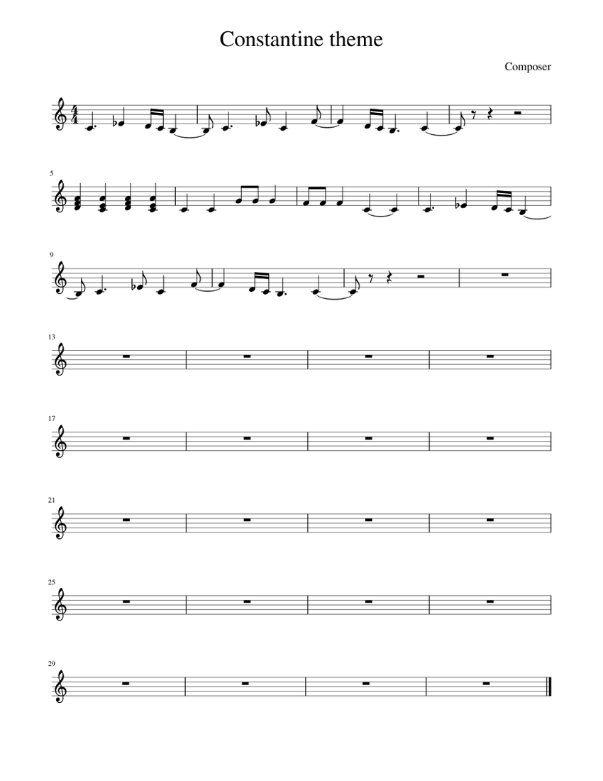 Constantine Theme Sheet music for Piano (Solo) | Musescore.com