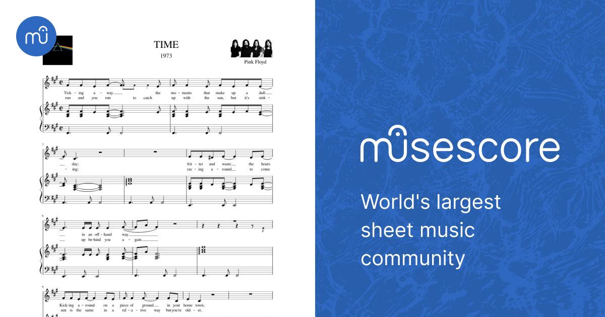 Time – Pink Floyd Sheet Music for Piano, Synthesizer (Mixed Duet ...