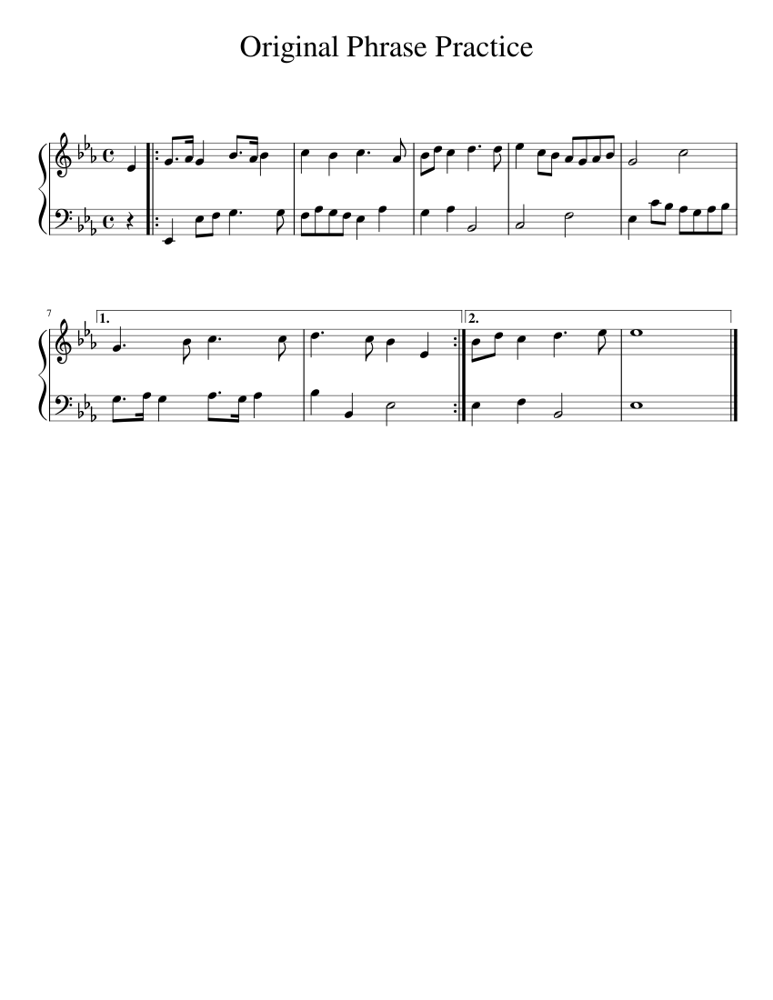original phrase practice Sheet music for Piano (Solo) Easy | Musescore.com