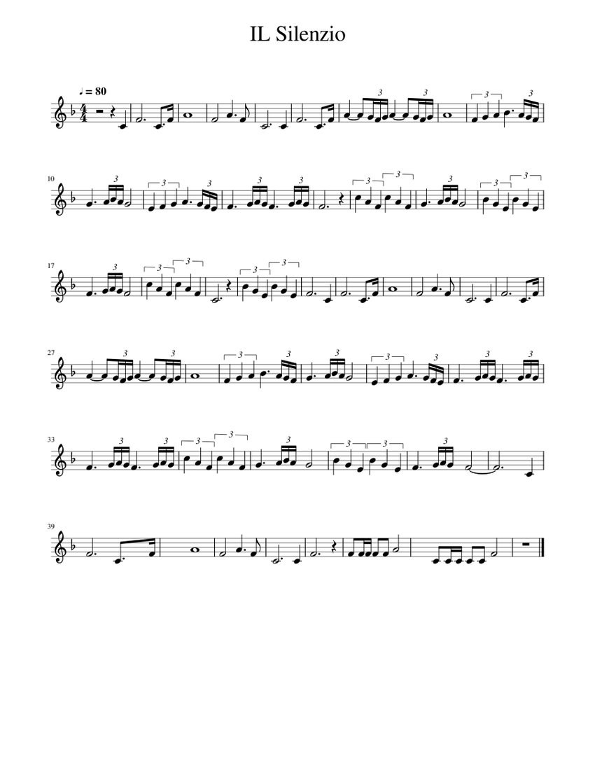 IL_Silenzio Sheet music for Trumpet in b-flat (Solo) | Musescore.com
