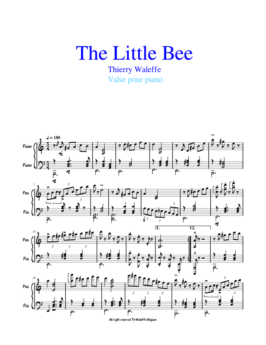 the little bee Sheet Music for Piano (Piano Duo) | MuseScore.com