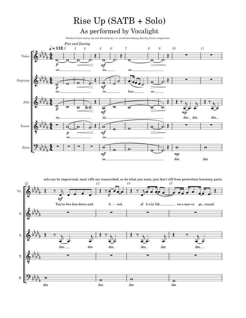Rise Up - Andra Day (SATB + Solo + VP) Sheet Music for Soprano, Alto ...