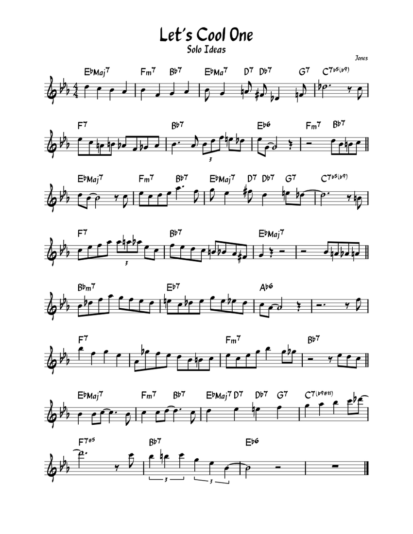 Let's Cool One (Sample Solo)- C.Jones Sheet music for Piano (Solo) | Musescore.com