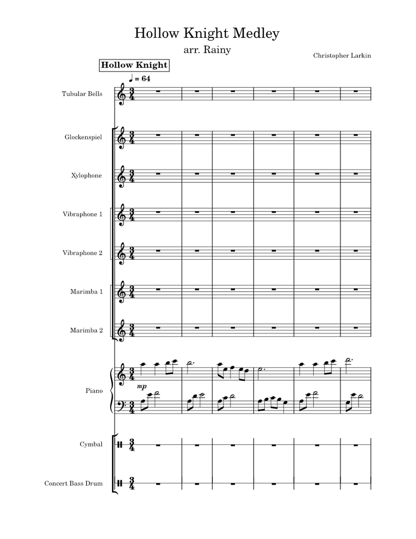 Hollow Knight Medley - Christopher Larkin Sheet music for Piano ...