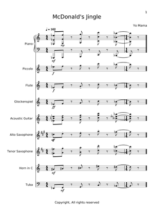 McDonald's Jingle - Misc tunes Sheet Music for Piano, Tuba, Flute ...
