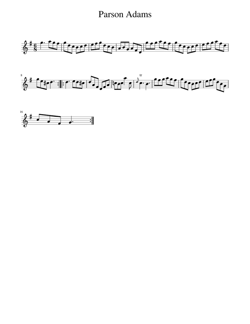 Parson Adams Sheet music for Piano (Solo) Easy | Musescore.com