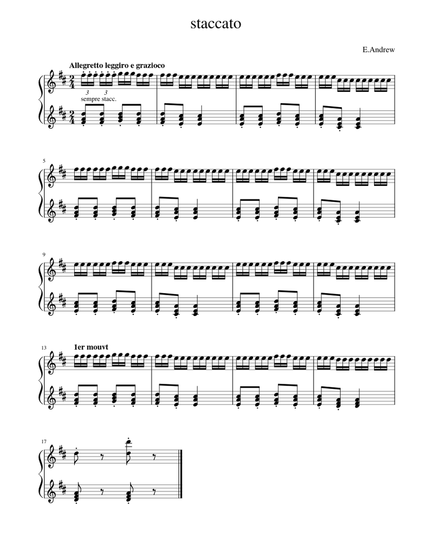 staccato Sheet music for Piano (Solo) | Musescore.com