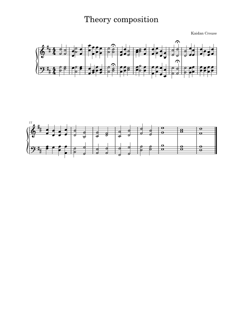 Theory composition By Kaidan Crouse Sheet music for Piano (Solo) Easy ...