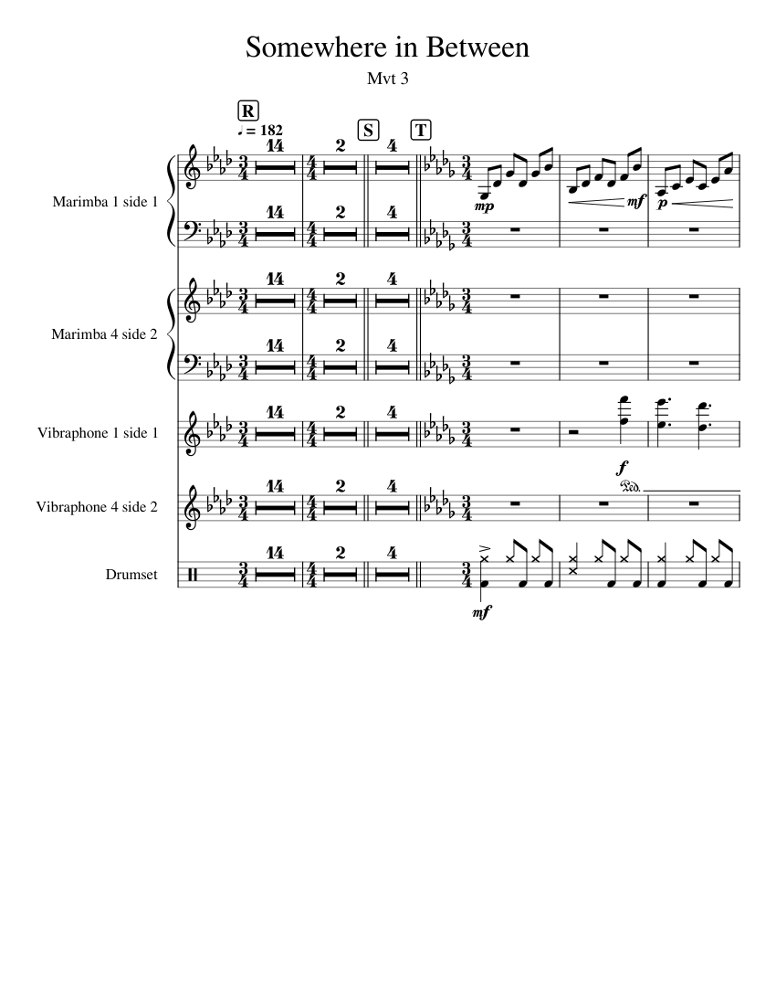 Somewhere_in_Between mvt 3 Sheet music for Vibraphone, Drum group ...