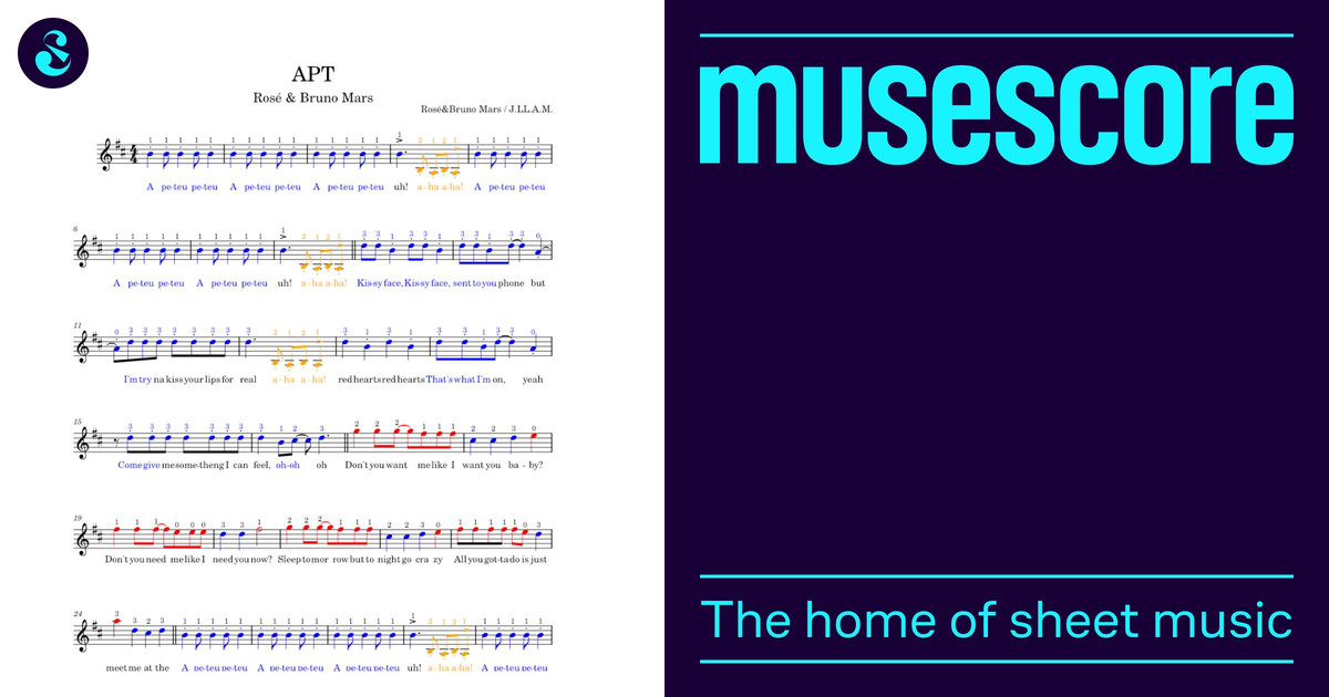 APT - bruno mars – juanju212 Sheet music for Violin (Solo) | Musescore.com