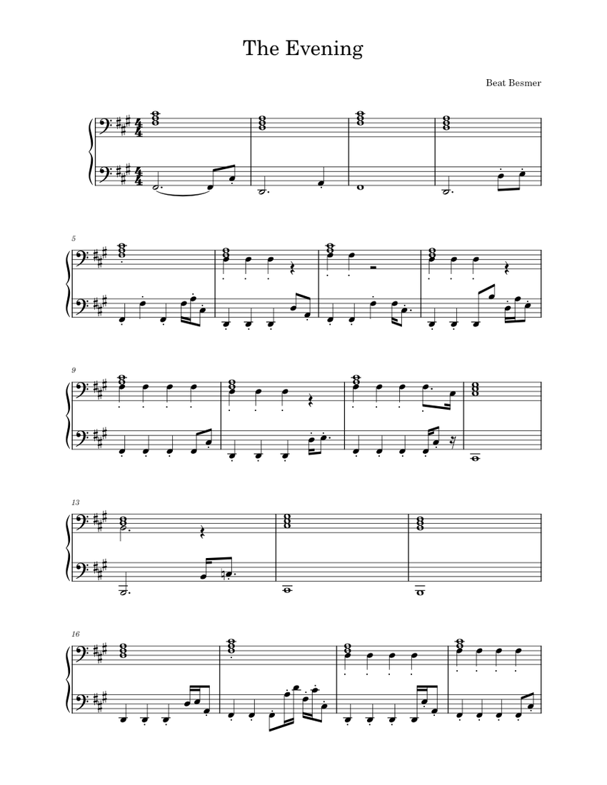 The Evening Sheet music for Piano (Solo) | Musescore.com