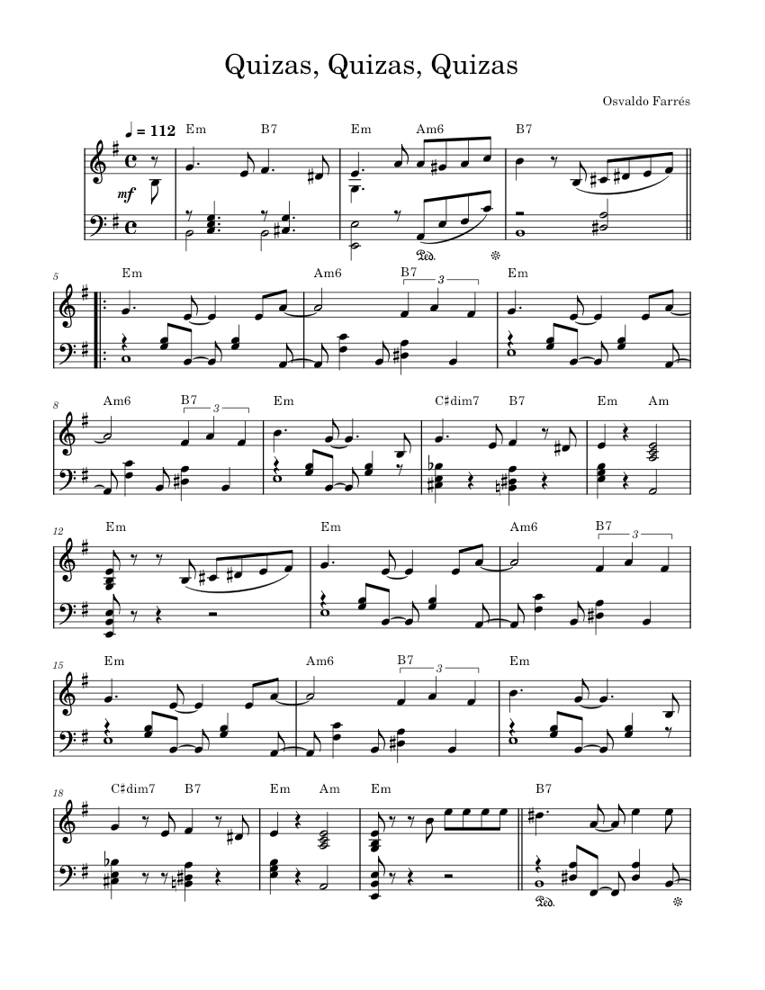 Quizas,Quizas,Quizas Sheet music for Piano (Solo) Easy | Musescore.com
